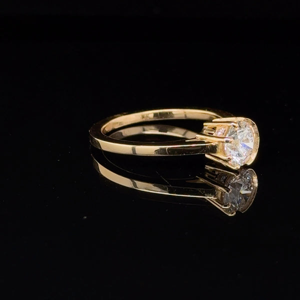 18K Yellow Gold Diamond Engagement Ring - GREAT AMERICAN JEWELRY ONLINE
