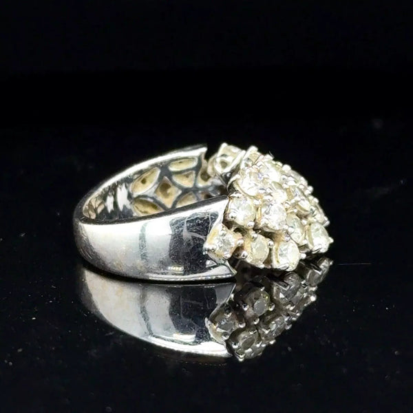 18k White Gold Diamond Cluster Sonia Bitton Ring Size 5 2.16ct Diamond - GREAT AMERICAN JEWELRY ...