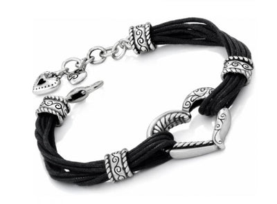 Heritage Heart Bracelet - Black - GREAT AMERICAN JEWELRY ONLINE