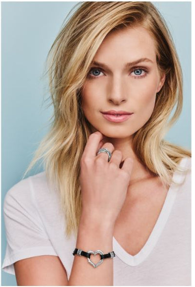 Heritage Heart Bracelet - Black - GREAT AMERICAN JEWELRY ONLINE